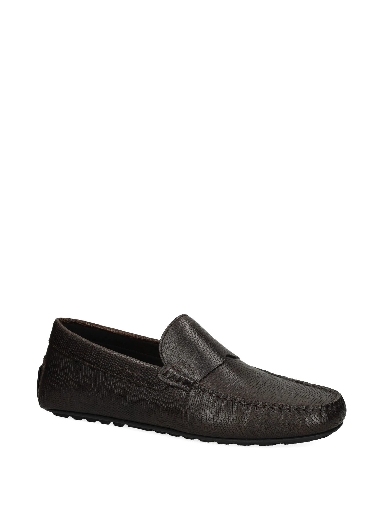 Лоферы BOSS Printed-leather loafers, размер 43, brown — фото 1