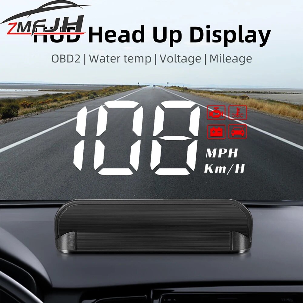 Автомобильный OBD проекционный дисплей, цифровой измеритель скорости с сигнализацией о превышении скорости, температура воды, напряжение, пробег, бортовой компьютер, индивидуальный