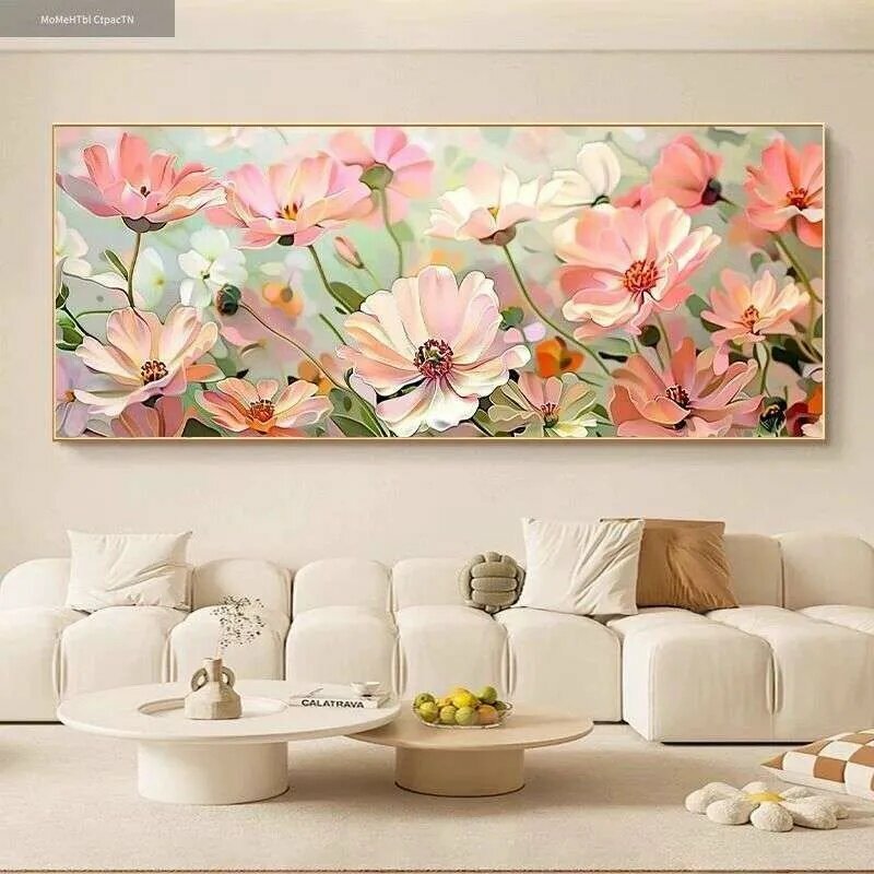 Алмазная мозаика со стразами Diamond Hobby "Разноцветные цветы" 120х50см