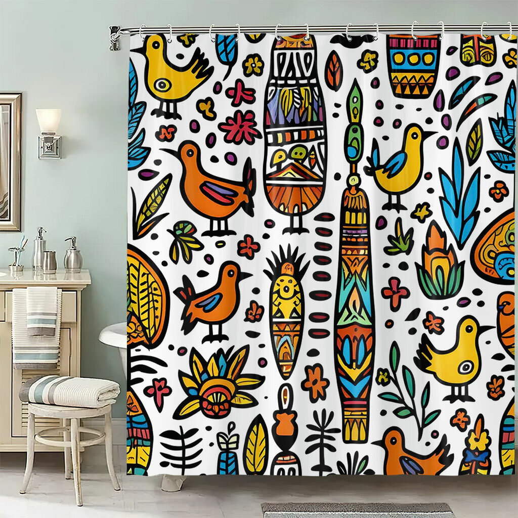 Штора Для Ванной Тканевая, Высота 180 См, Ширина 180 См, Высота 200 См, Ширина 200 См, усиленные Крючки, 12 Штук