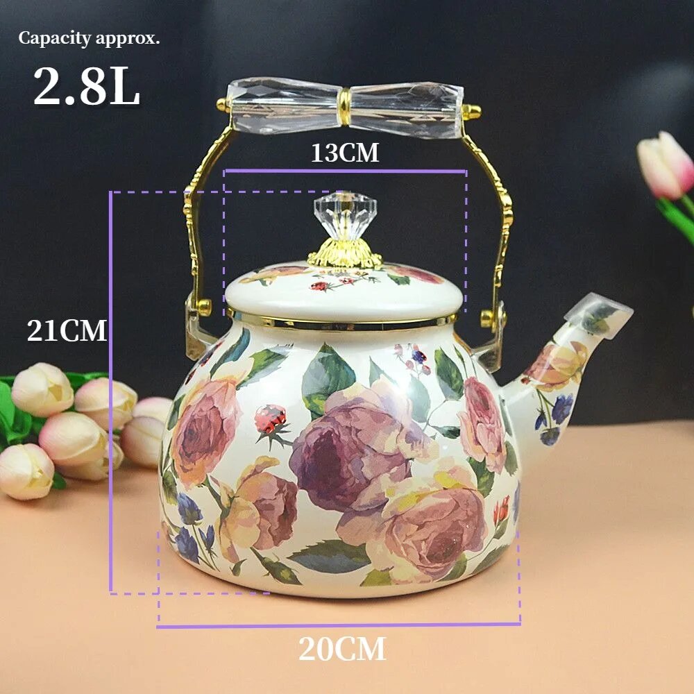 Винтажный эмалированный чайник 2.8L