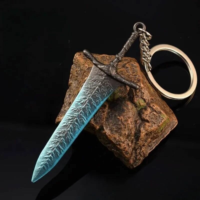 Двуручный меч Темной Луны NIGHTREIGN, модель игрового оружия, неострый клинок, с кожаными ножнами, коллекционный аниме сувенир.