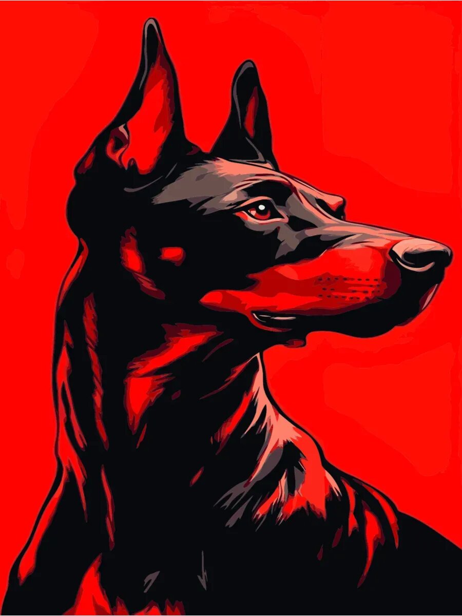 Картина по номерам доберман