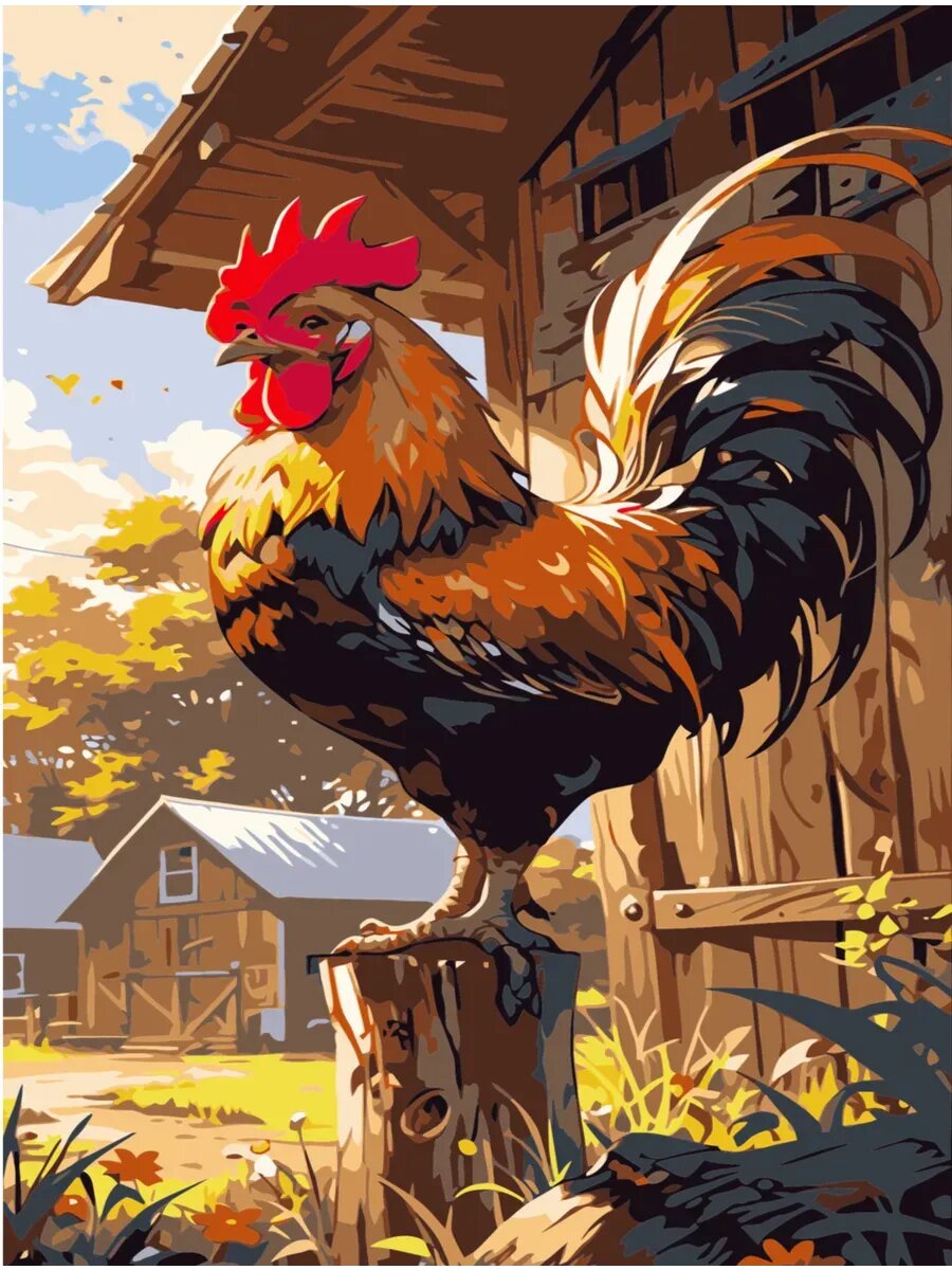 Картина по номерам петух