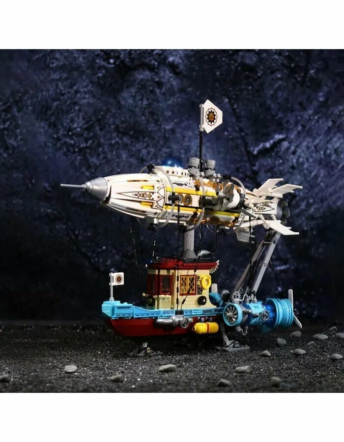 Механический стимпанк дирижабль (1256 деталей)