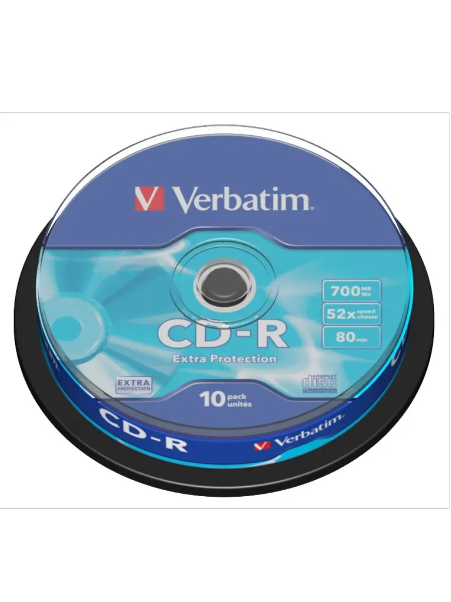 Диск CD-R Verbatim 700Mb 52x Cake Box (10шт) (43437)