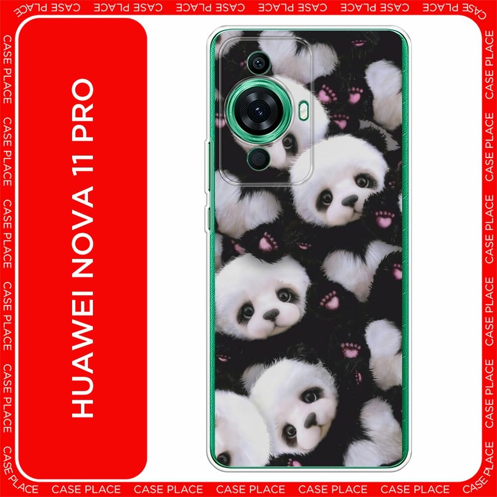 Чехол на Huawei Nova 11 Pro / Хуавей Нова 11 Про с принтом "Море панд"