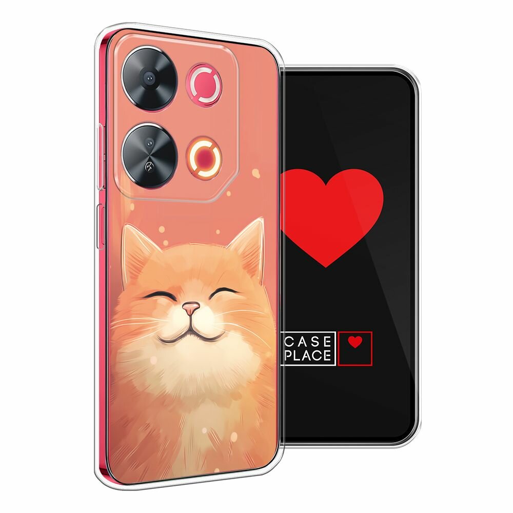 Чехол на Itel P65 / Ител P65 с принтом "Довольный рыжий котик" — фото 1