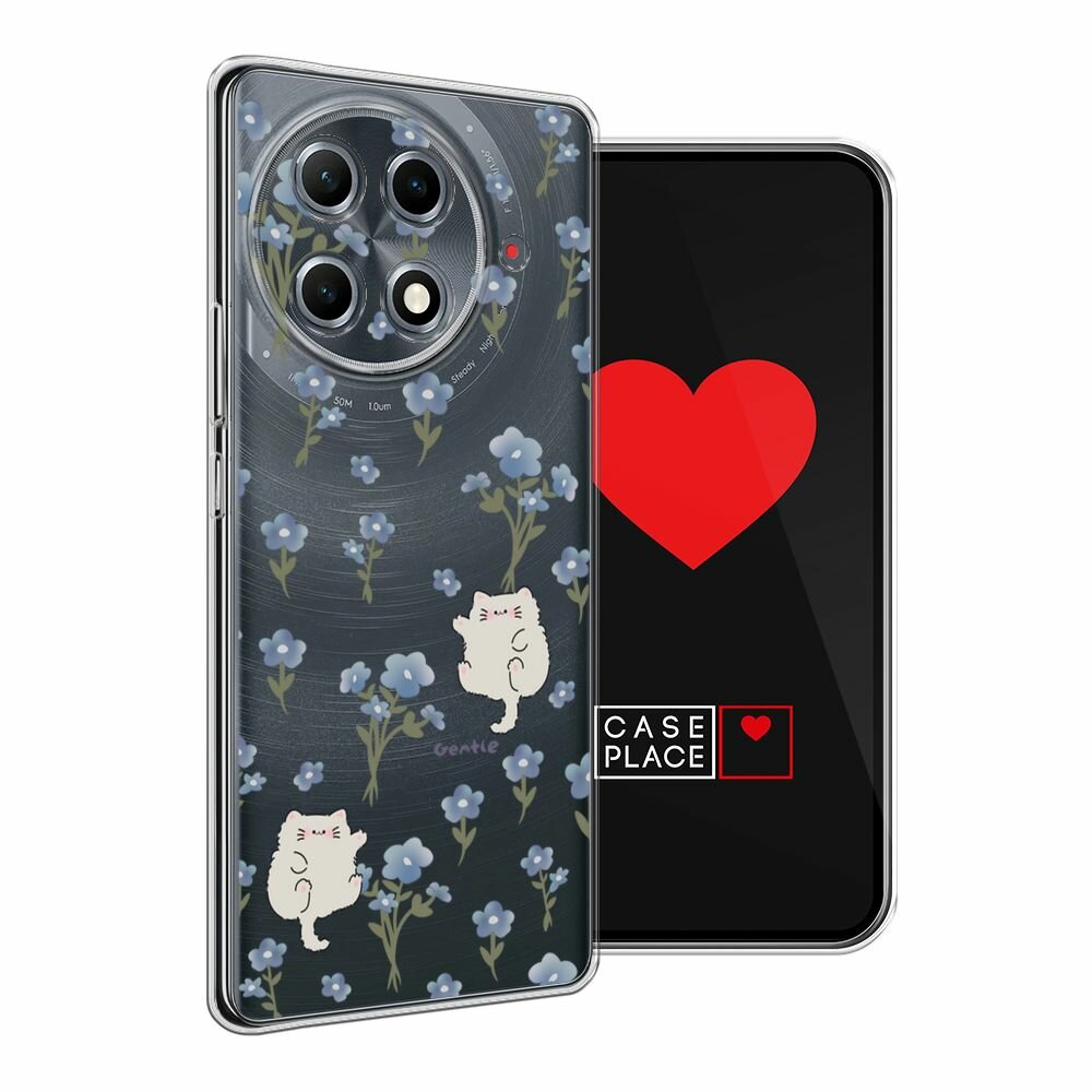 Чехол на Tecno Camon 30S Pro / Текно Камон 30S Про с принтом "Gentle cats", прозрачный — фото 1