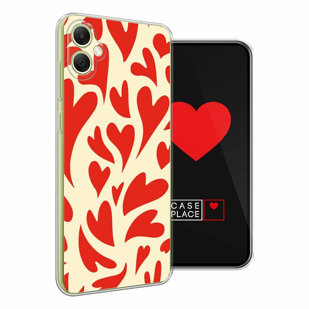 Чехол на Samsung Galaxy A05 / Самсунг Галакси A05 с принтом "Crazy hearts 1 - 14 февраля" — фото 1