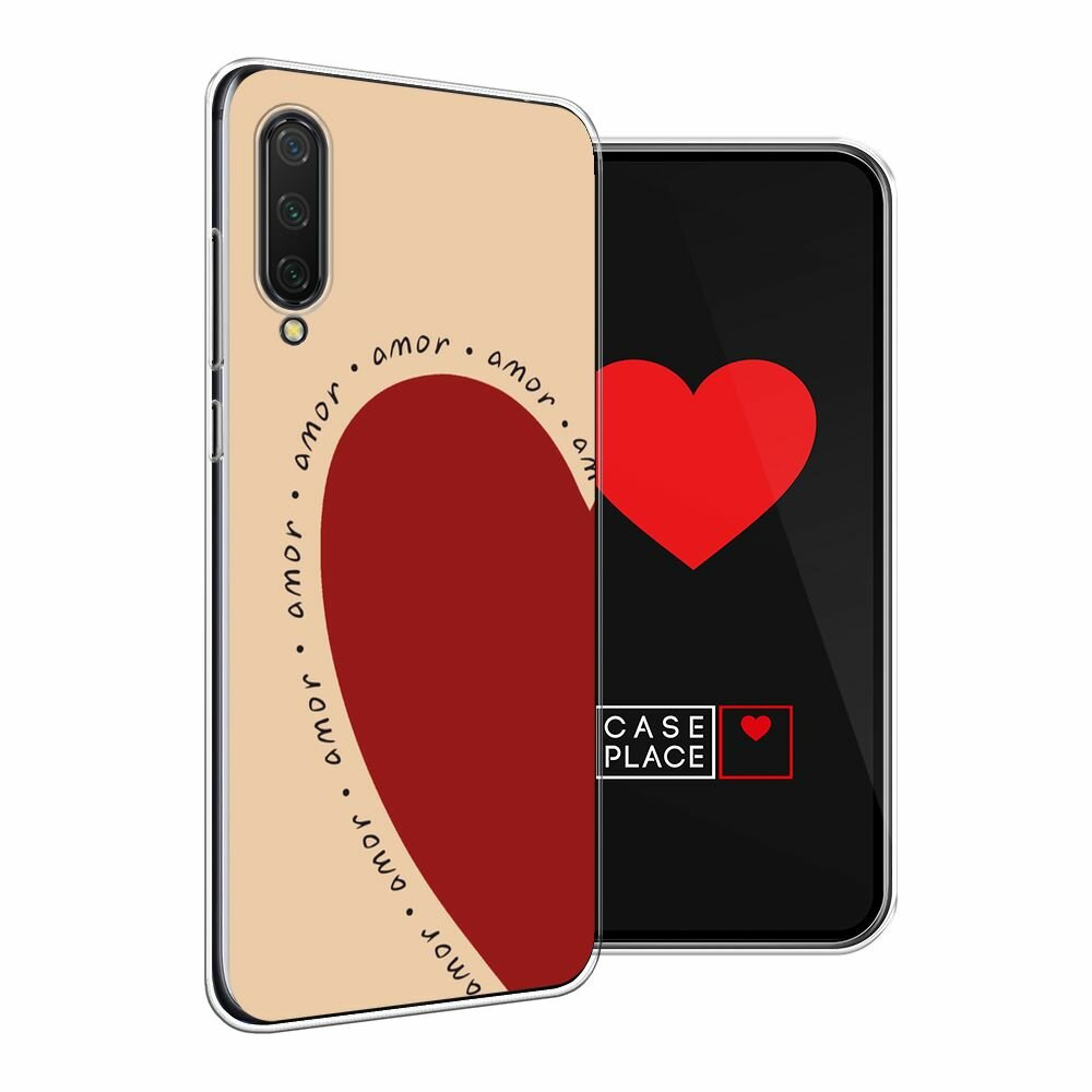 Чехол на Xiaomi Mi CC9/A3 Lite/9 Lite / Сяоми Mi CC9/A3 Lite/9 Lite с принтом "amor heart 1 - 14 февраля" — фото 1