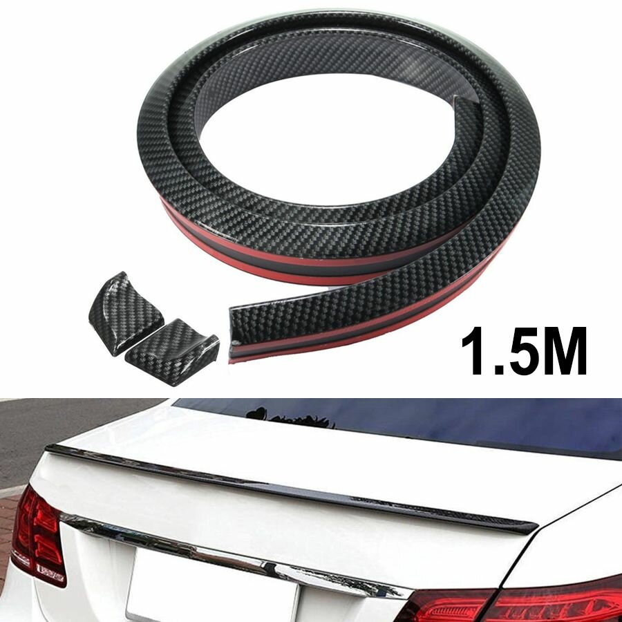 Накладка на багажник автомобиля с карбоновой текстурой, спойлер, липкая лента
