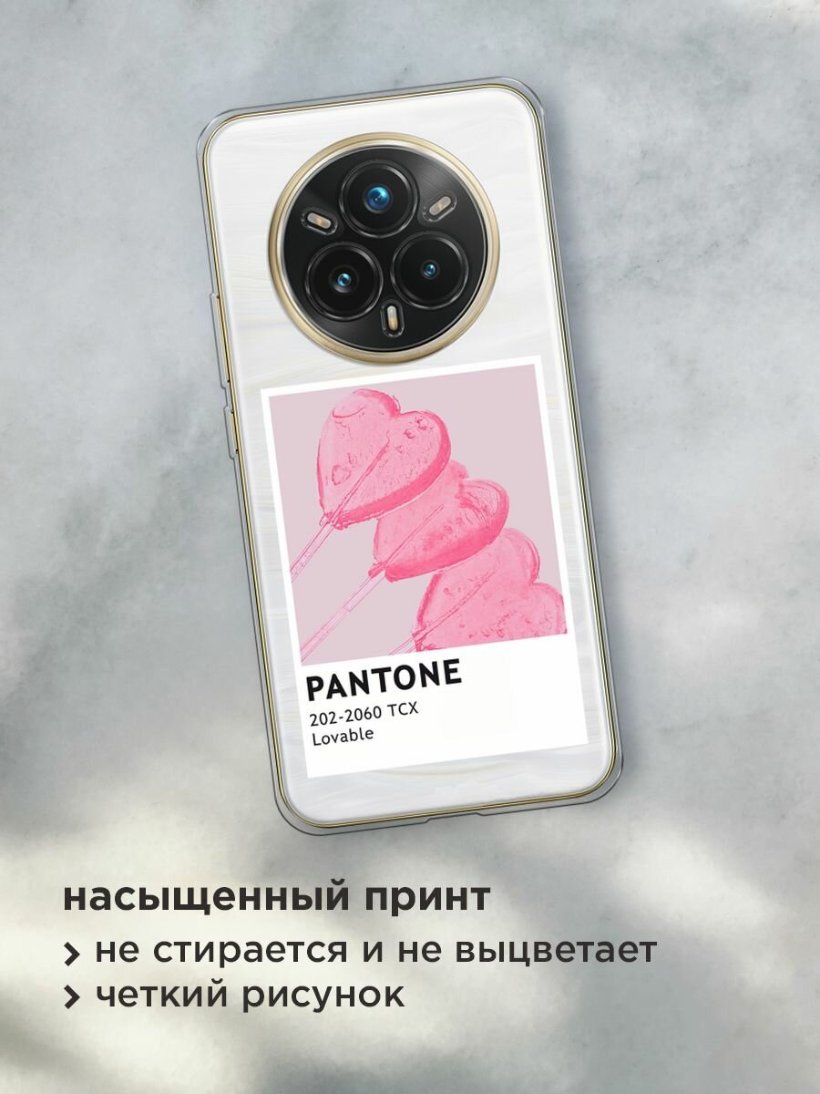 Чехол на Realme 14 Pro+ / Реалми 14 Про+ с принтом "Pantone Lovable 2 - 14 февраля", прозрачный — фото 1