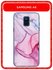Чехол на Samsung Galaxy A6 / Самсунг Галакси А6 с принтом "Розовые мраморные раз...