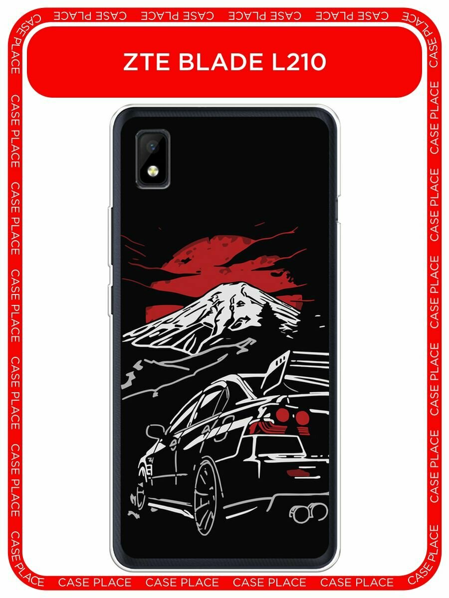 Чехол на ZTE Blade L210 / ЗТЕ Блейд L210 с принтом "Машина в горах JDM"