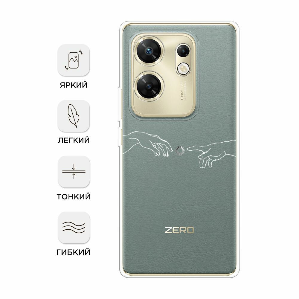 Чехол на Infinix Zero 30 4G / Инфиникс Зеро 30 4G с принтом "Загрузка творения", прозрачный — фото 1