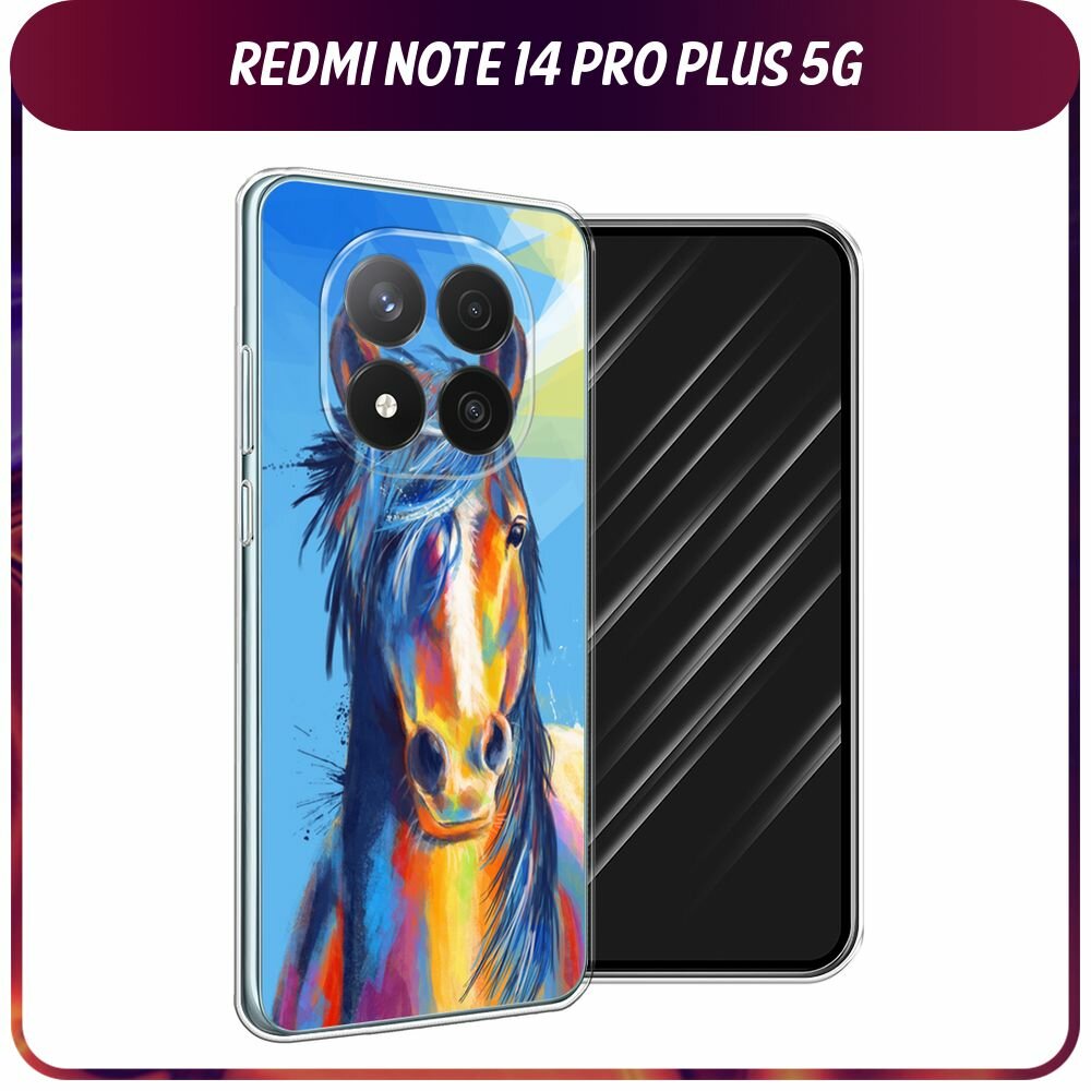 Чехол на Xiaomi Redmi Note 14 Pro+ 5G / Сяоми Редми Нот 14 Про+ 5G с принтом "Лошадь арт 3"