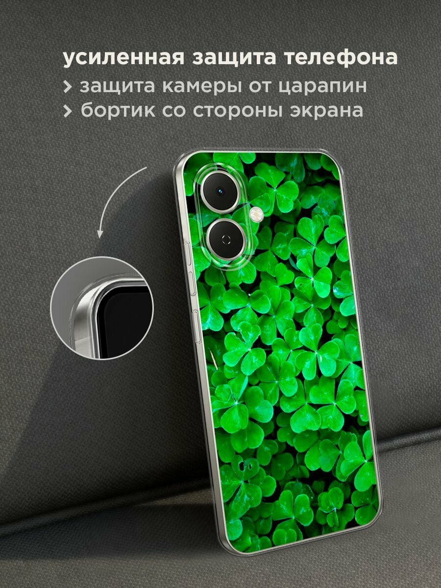 Чехол на Tecno Spark Go 2 / Текно Спарк Го 2 с принтом "Клевер" — фото 1