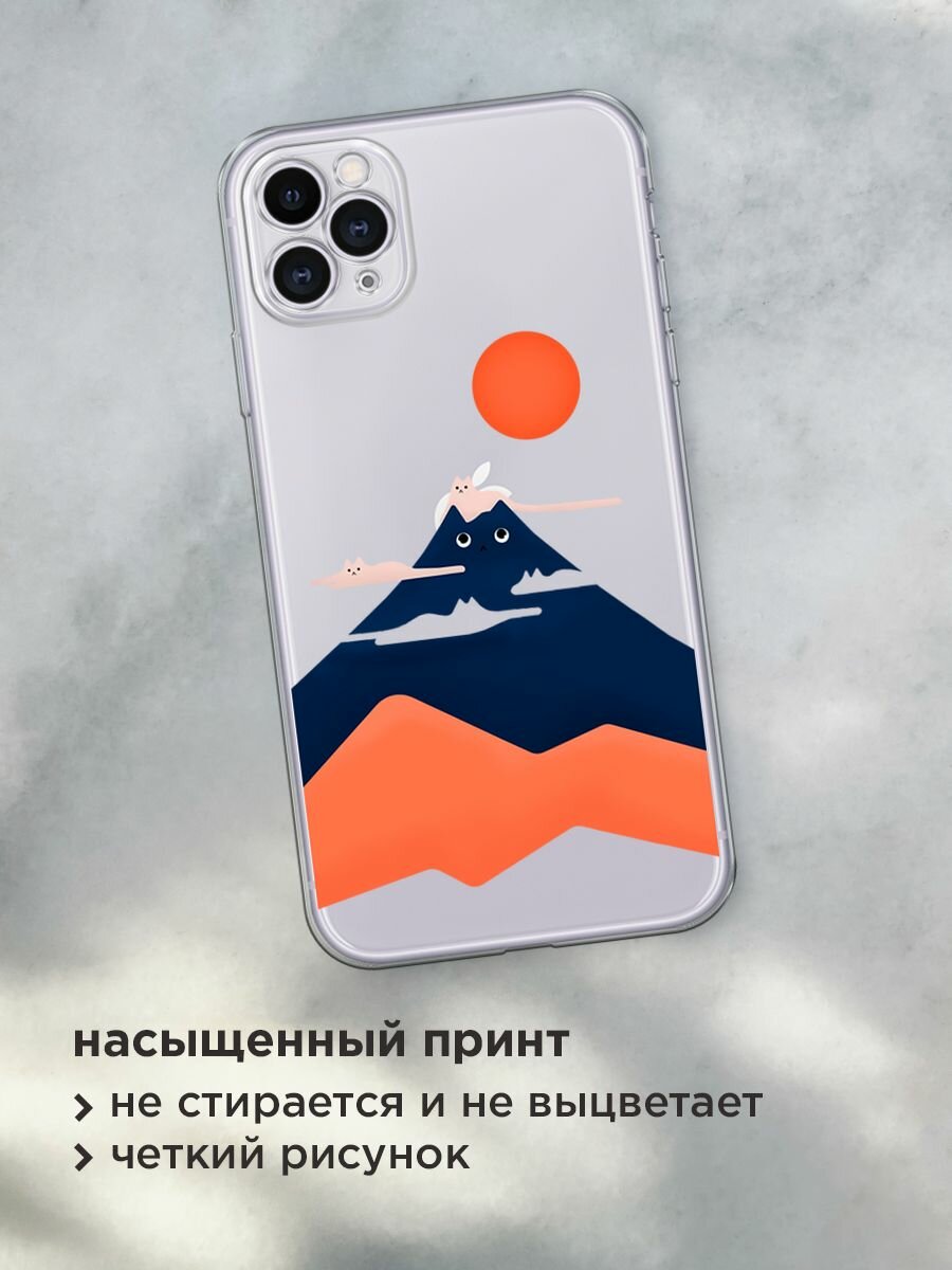 Чехол на Apple iPhone 11 Pro / Айфон 11 Про с принтом "Кот-гора", прозрачный — фото 1