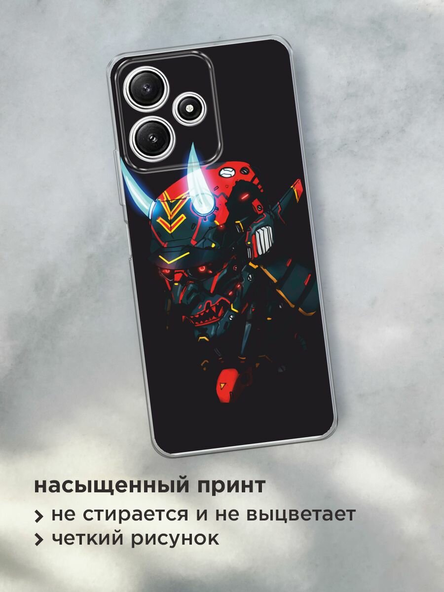 Чехол на Xiaomi Redmi 12 / Сяоми Редми 12 с принтом "Неоновый самурай" — фото 1