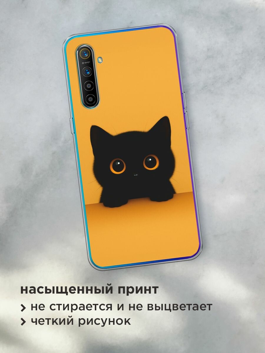 Чехол на Realme XT / Реалми XT с принтом "Контрастный котик" — фото 1