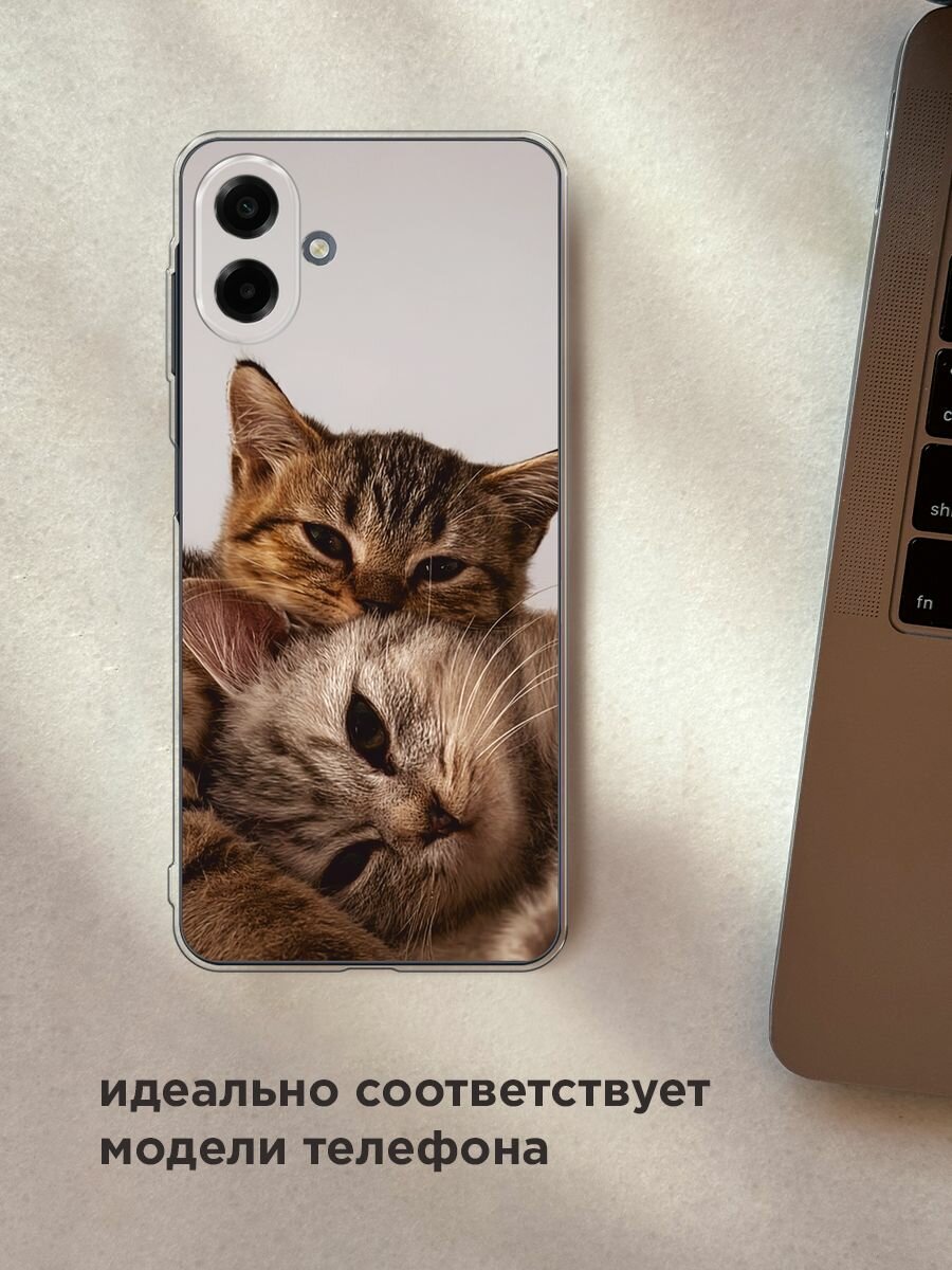 Чехол на Samsung Galaxy A07/A08 / Самсунг А07/А08 с принтом "Нежные котята - 14 февраля" — фото 1