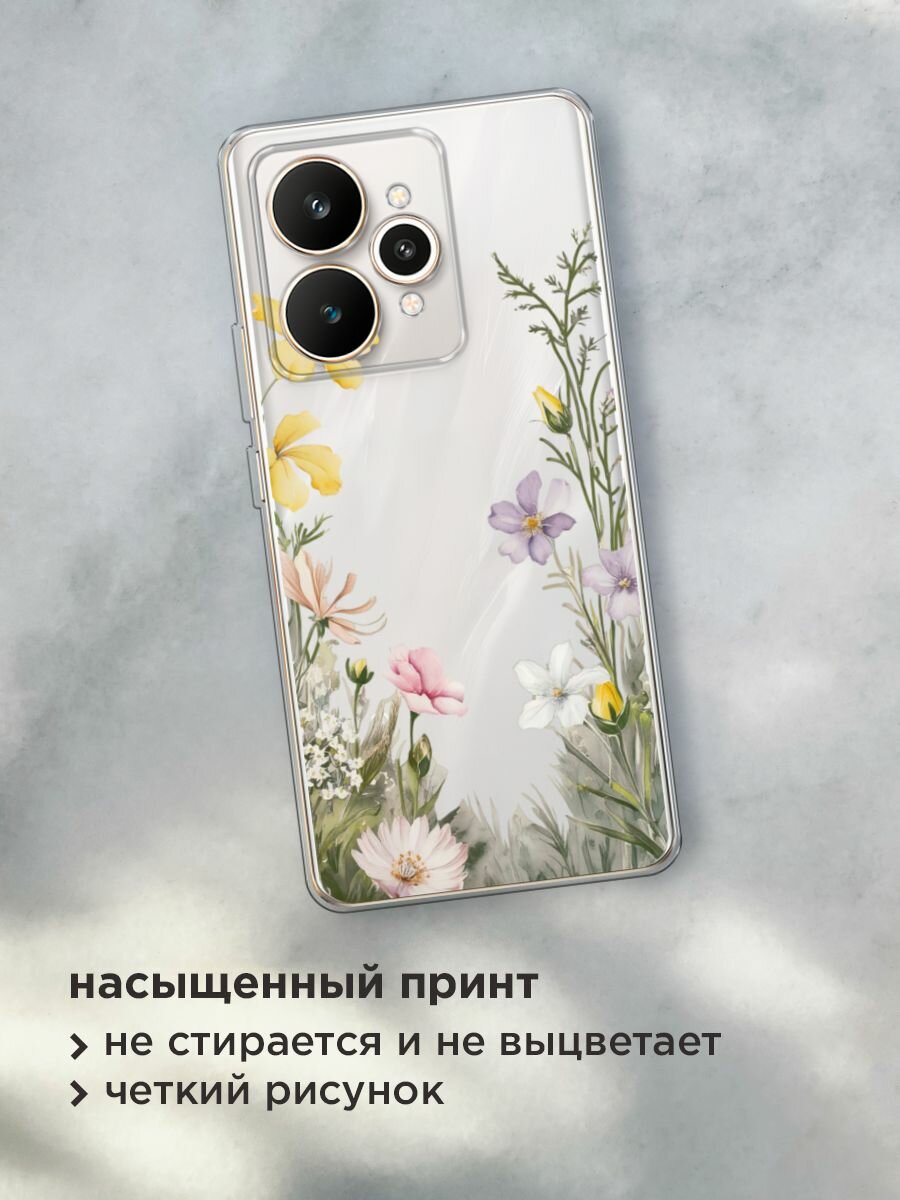 Чехол на Realme 15 / Реалми 15 с принтом "Летний винтаж 2", прозрачный — фото 1
