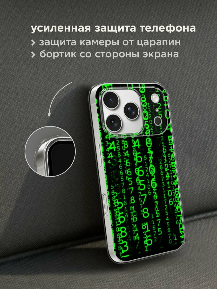 Чехол на Apple iPhone 17 Pro / Айфон 17 Про с принтом "Цифры матрицы" — фото 1