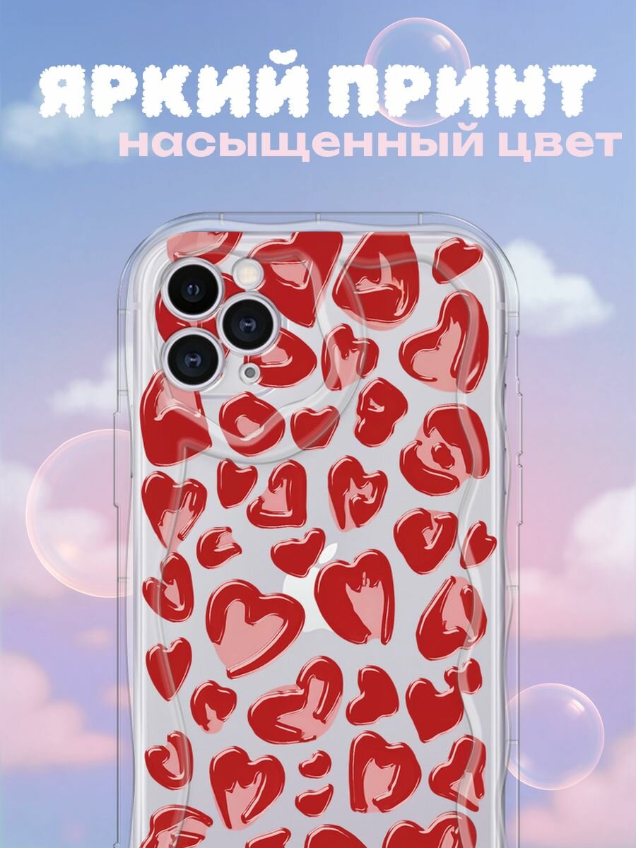 Чехол на Apple iPhone 11 Pro / Айфон 11 про с принтом Множество красных сердец — фото 1