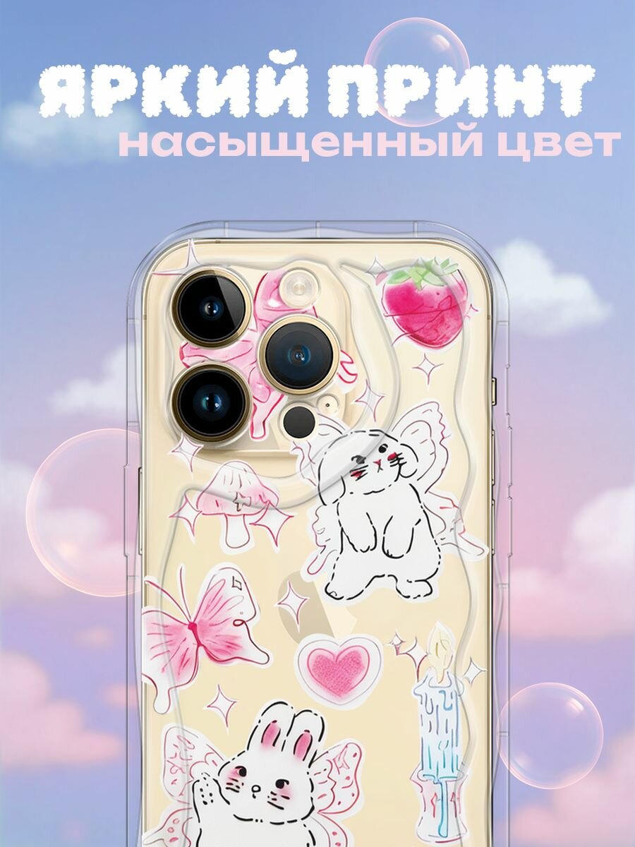 Чехол на Apple iPhone 14 Pro / Айфон 14 Про с принтом "Феи-кролики" — фото 1