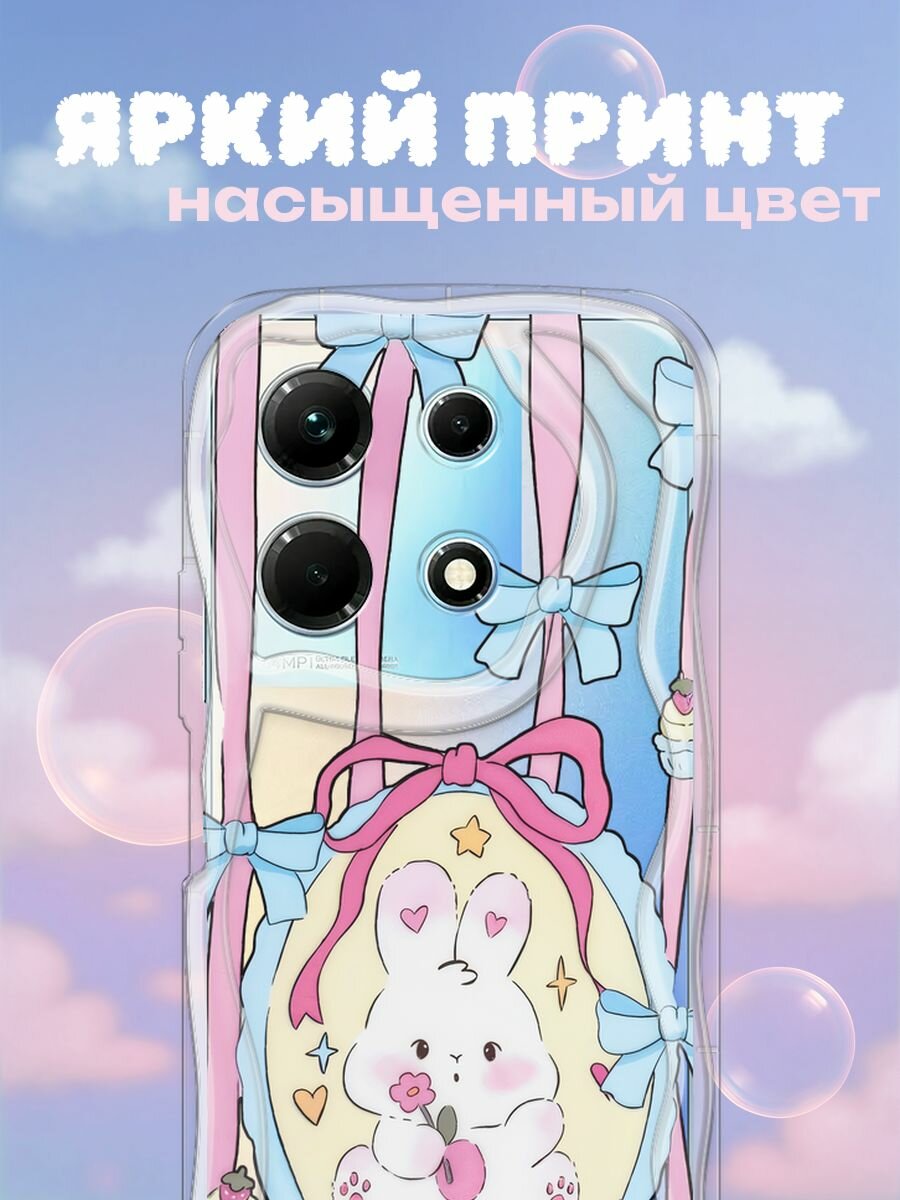 Чехол на Infinix Note 30 4G / Инфиникс Ноте 30 4G с принтом "Кролик с ромашкой 1" — фото 1