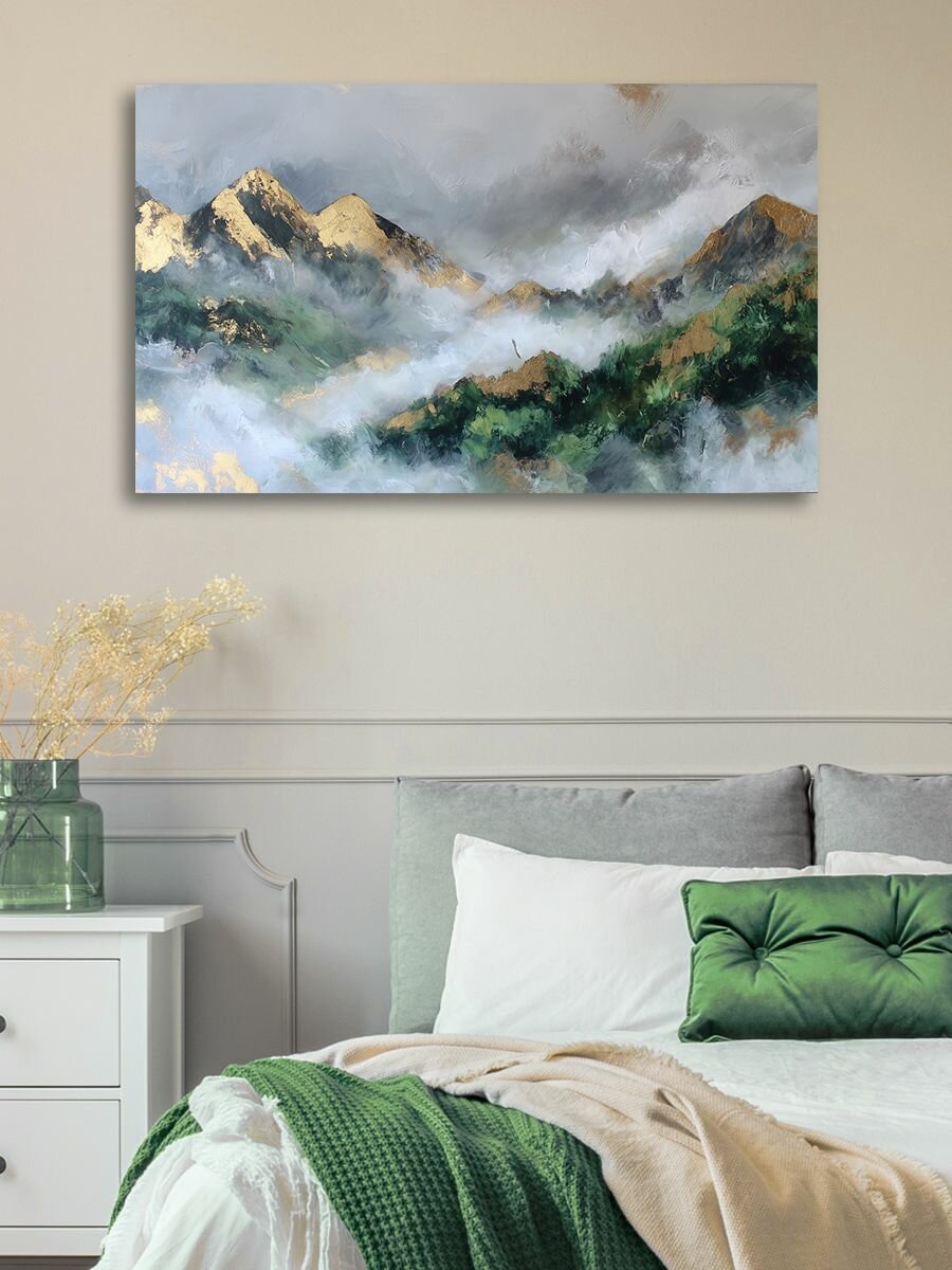 Картина на холсте LOFTime 60х100 Горы зел зол КБ-1842-60100