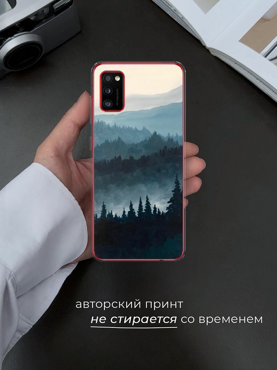 Чехол на Samsung Galaxy A41 / Самсунг Галакси А41 с принтом "Туманные горы" — фото 1