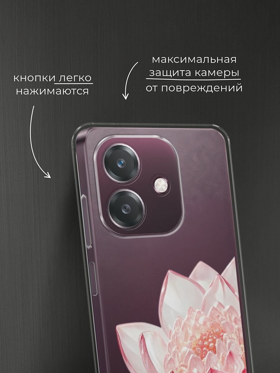 Чехол на Oppo A3/A3x / Оппо А3/A3x с принтом "Стеклянный лотос" — фото 1