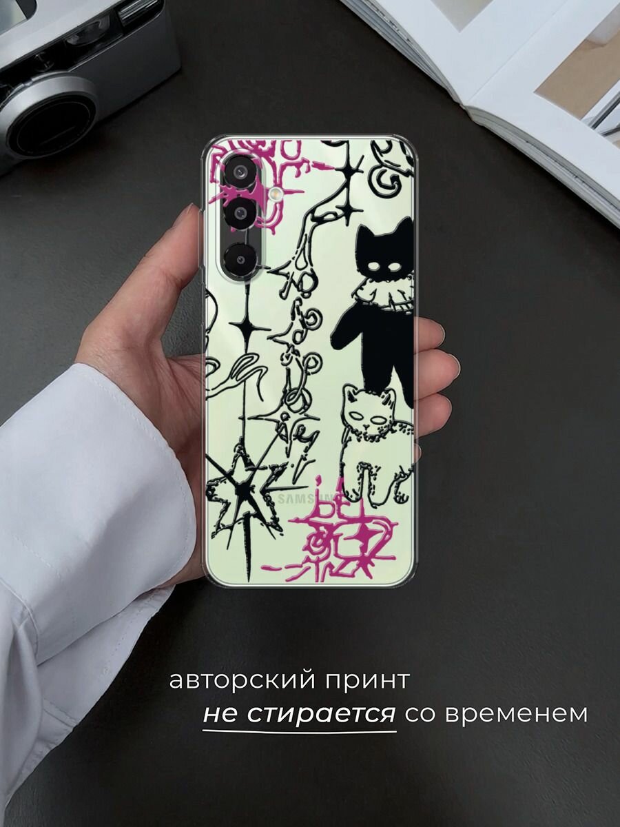 Чехол на Samsung Galaxy M16 / Самсунг Галакси М16 с принтом "Готические котики" — фото 1