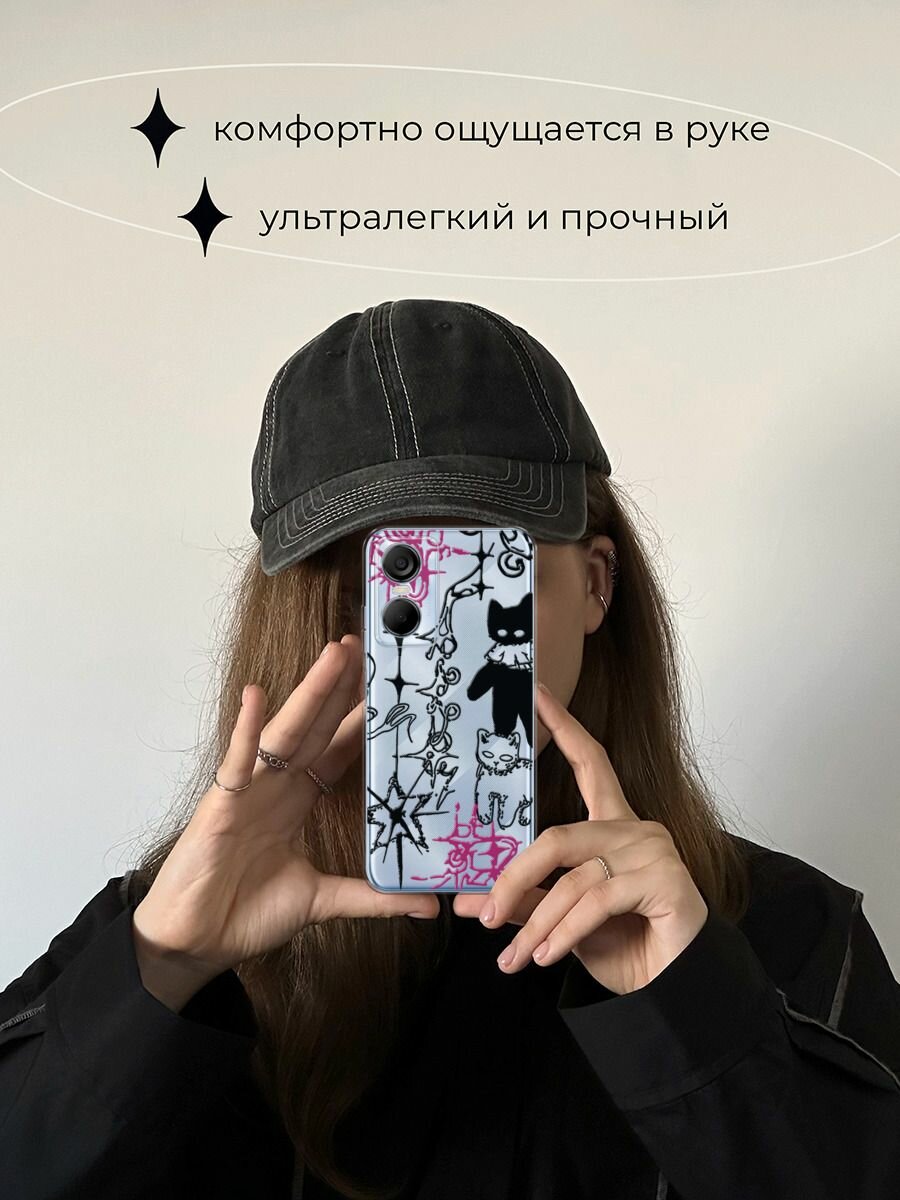 Чехол на Tecno Pop 6 pro / Техно Поп 6 Про с принтом "Готические котики" — фото 1