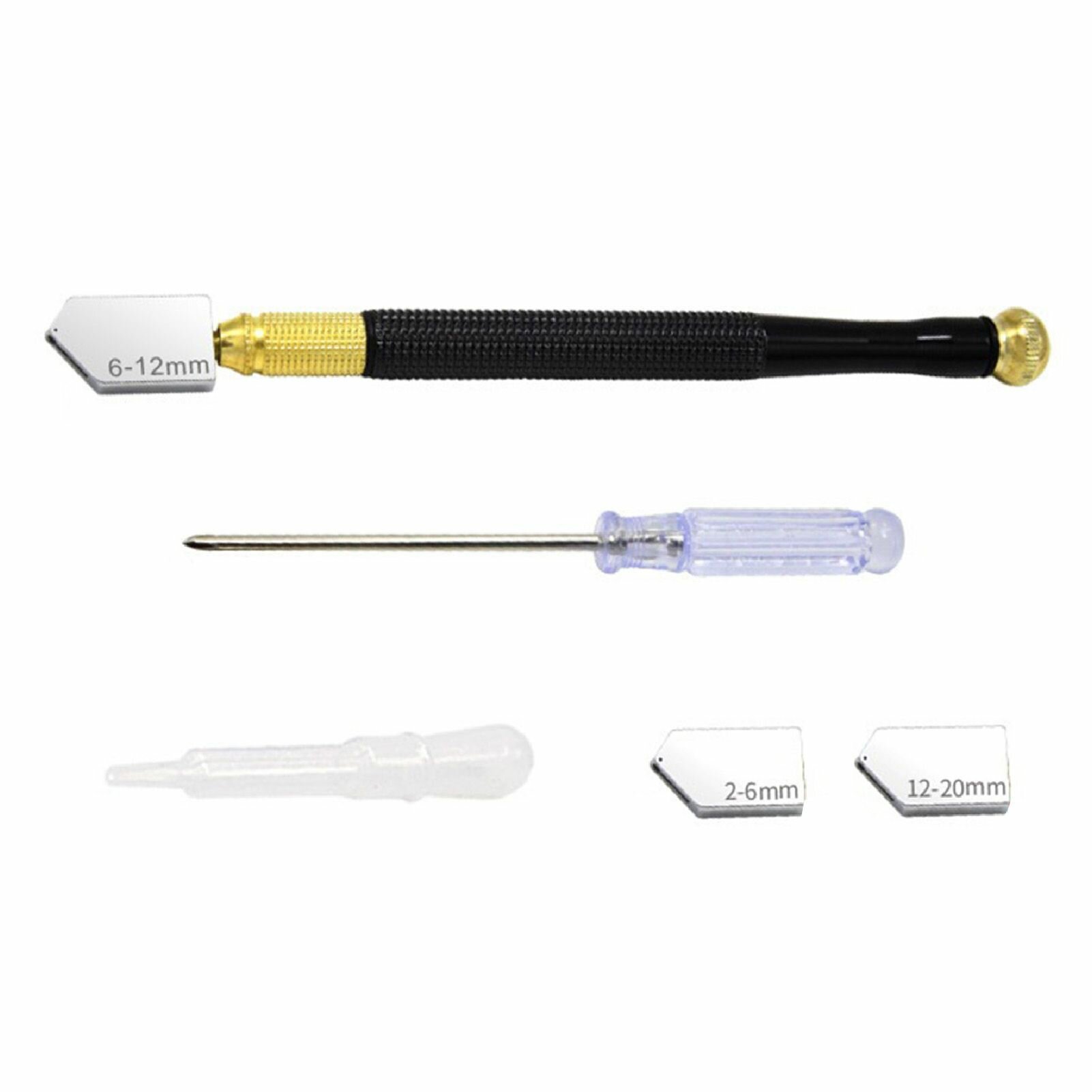 5 шт, стеклорез в стиле карандаша, алмазный резак с подачей масла, противоскользящий, набор инструментов для резки стекла с резьбой для окон