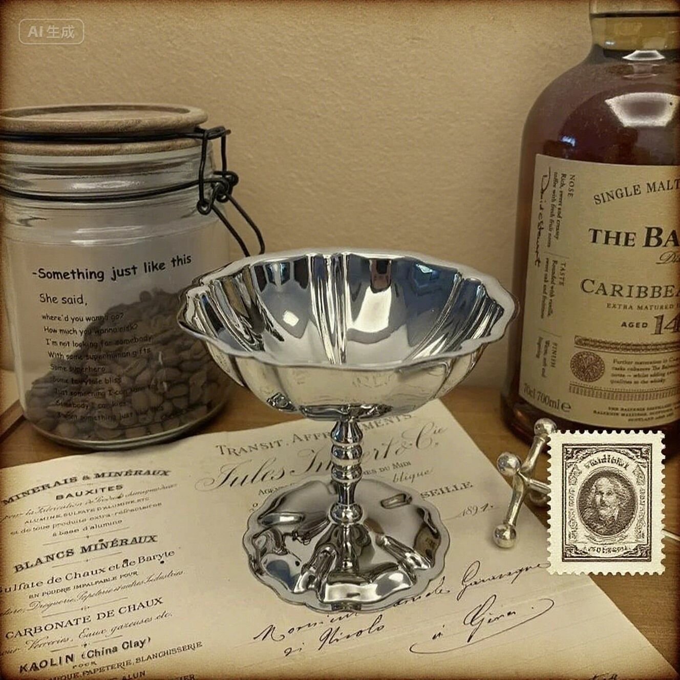 Креманка винтаж, металлическая, серебристая, для десертов, 200 мл