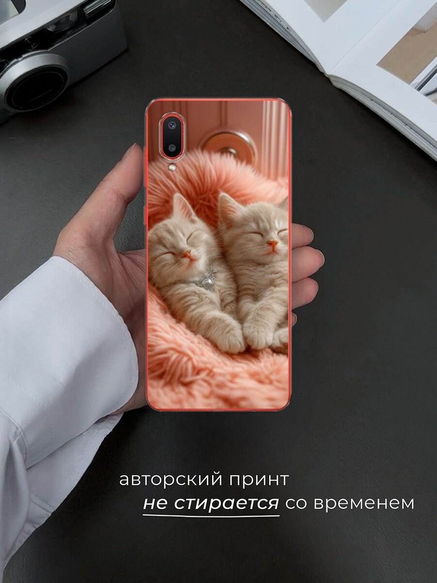 Чехол на Samsung Galaxy A02 / Самсунг Галакси А02 с принтом "Спящие котики" — фото 1