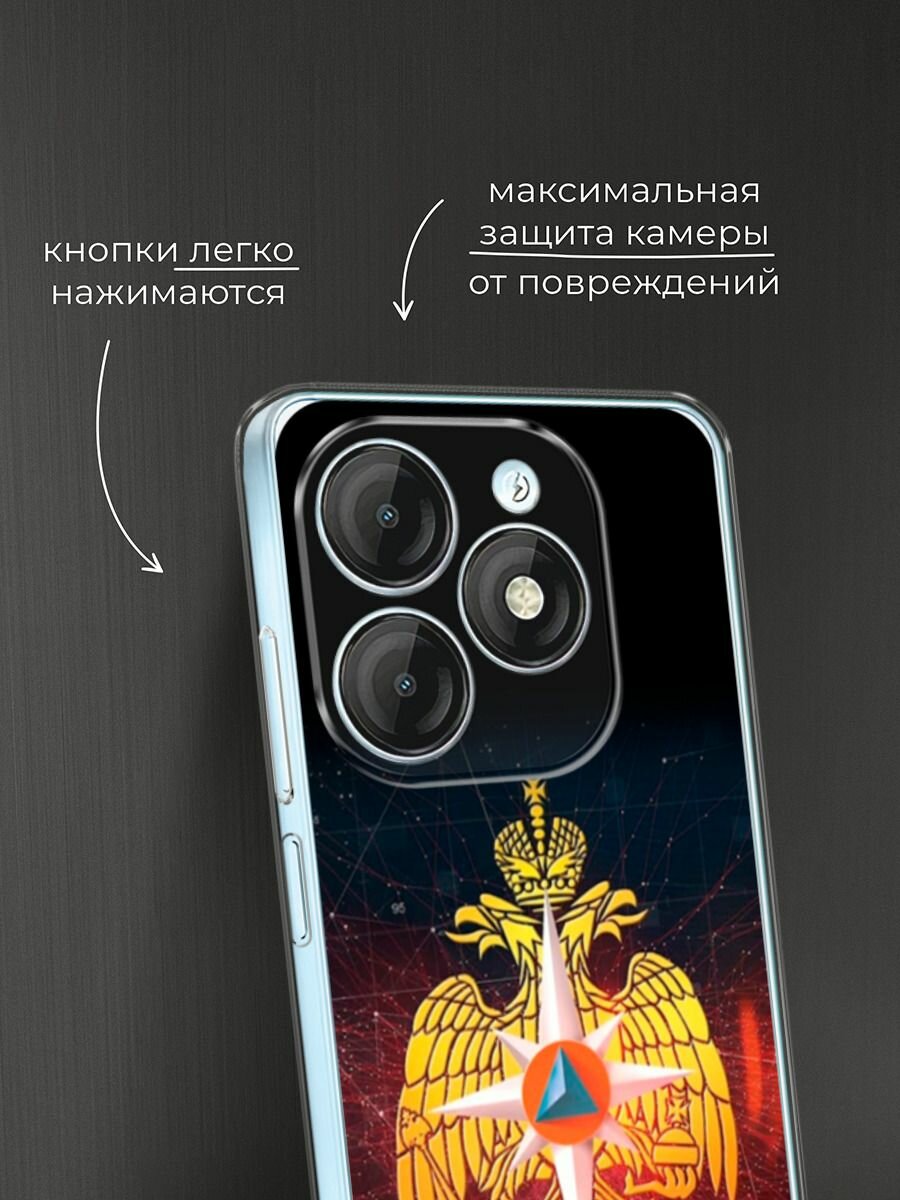 Силиконовый чехол на Itel P55 / Ител Р55 с принтом "МЧС России" — фото 1
