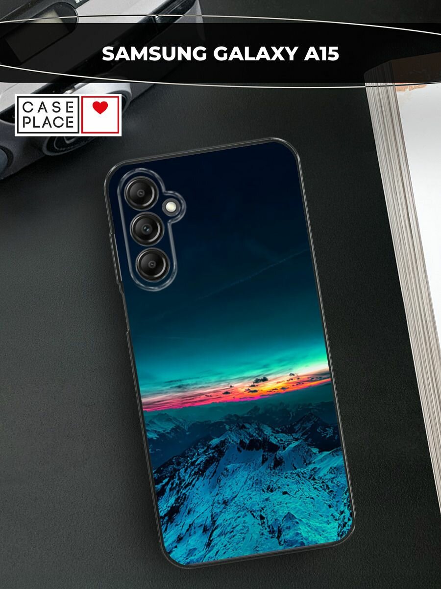 Чехол на Samsung Galaxy A15 / Самсунг А15 с принтом "Закат в горах"