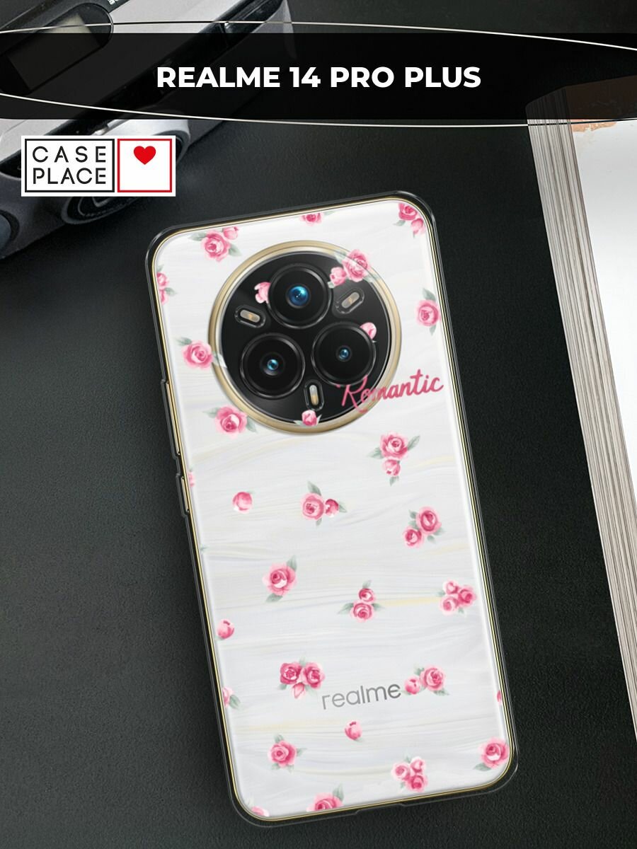 Чехол на Realme 14 Pro+ / Реалми 14 Про+ с принтом "Romantic 2", прозрачный