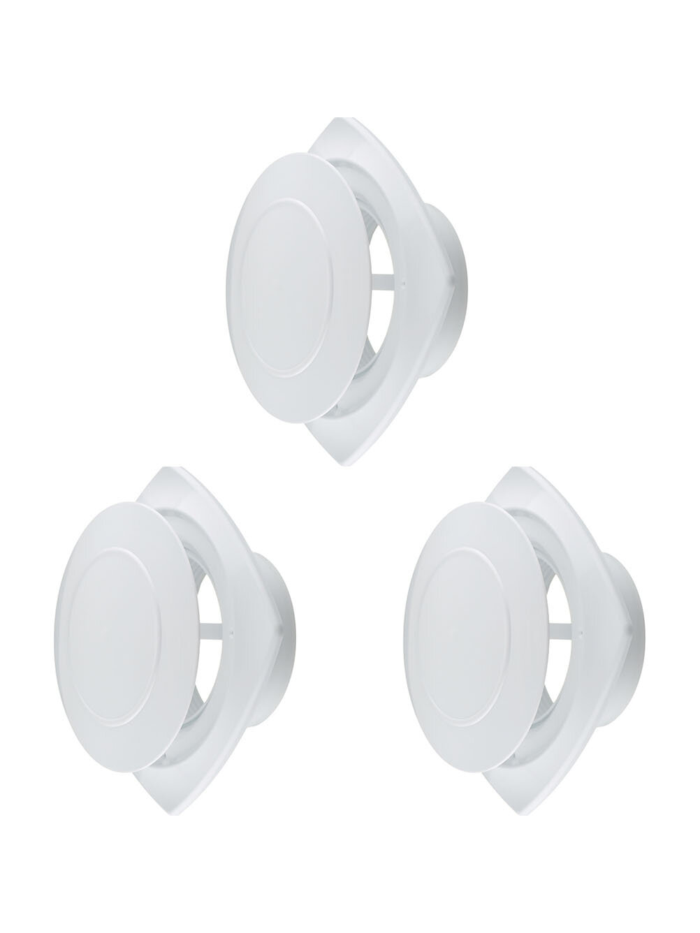 Анемостат вытяжной регулируемый с фланцем d125 мм белый (3 шт.)