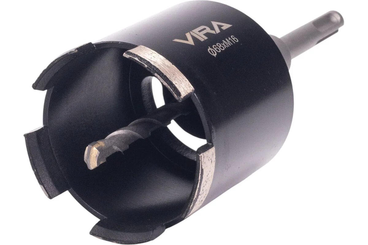 Коронка алмазная VIRA по бетону для подрозетников 68 мм с верхним пылеотводом 559238