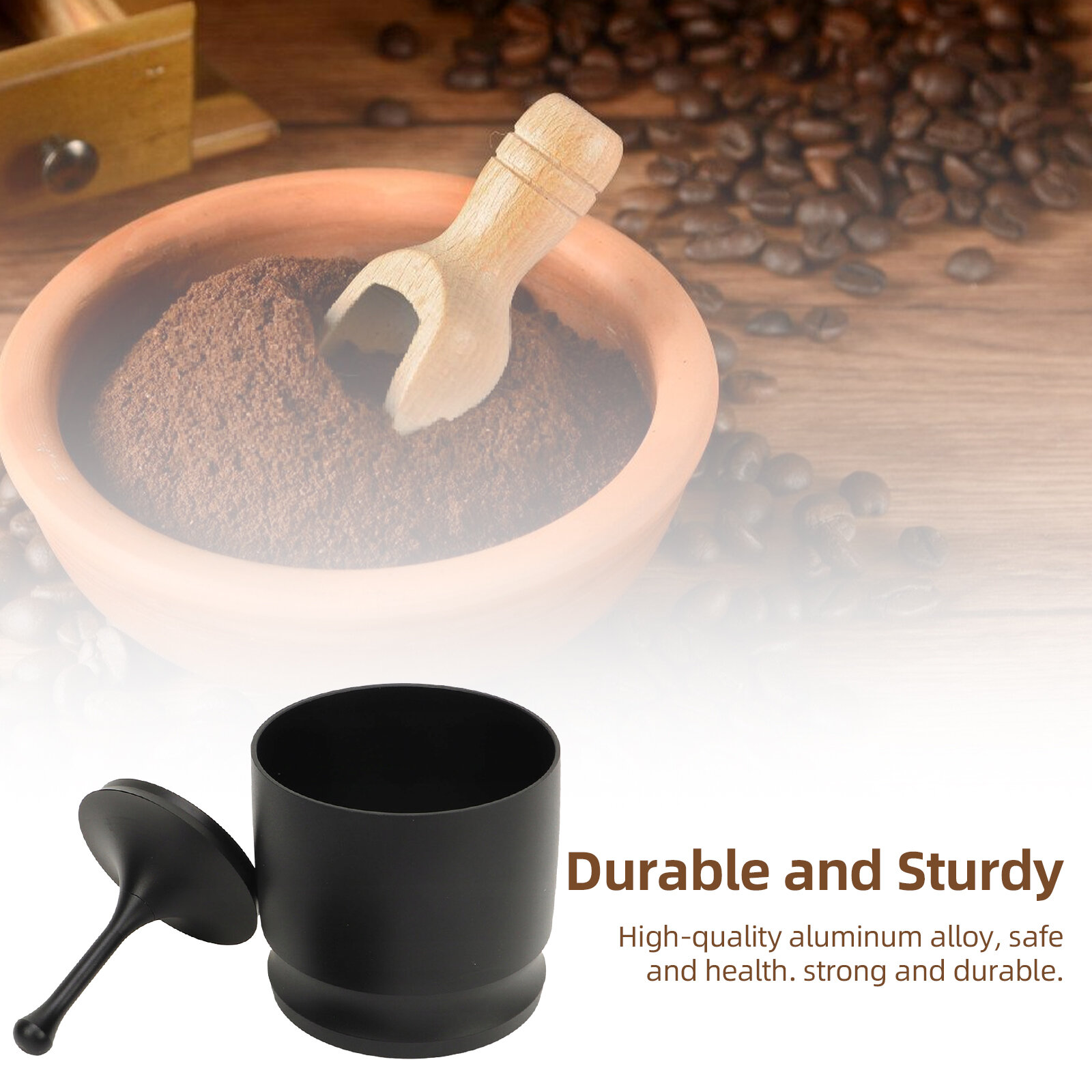 58-миллиметровый дозатор кофейного порошка из алюминиевого сплава с дозирующим кольцом, контейнер-приемник кофейного порошка, пресс-инструмент для распределения кофе эспрессо, подходит для портафильтра 58 мм