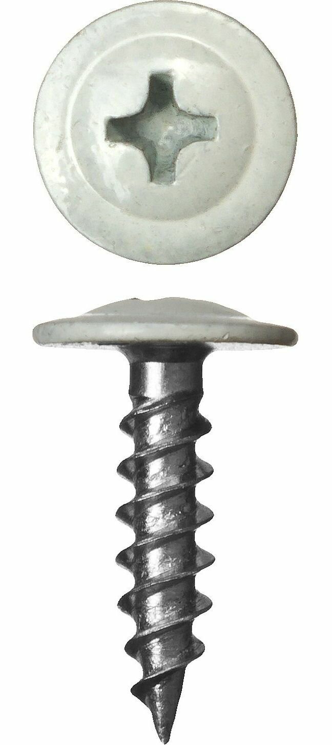 Саморез с прессшайбой, острый, для крепления металла RAL 9003 белый, 4,2х16 (1000шт)