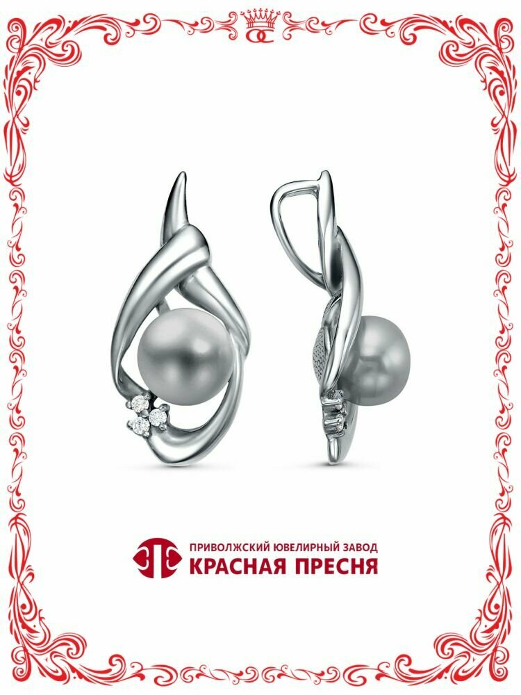 Подвеска, жемчуг имитация, фианит