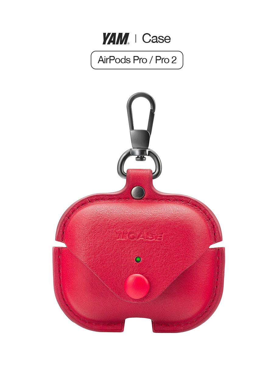 Чехол для наушников AirPods Pro, Pro 2 из кожи с карабином, противоударный