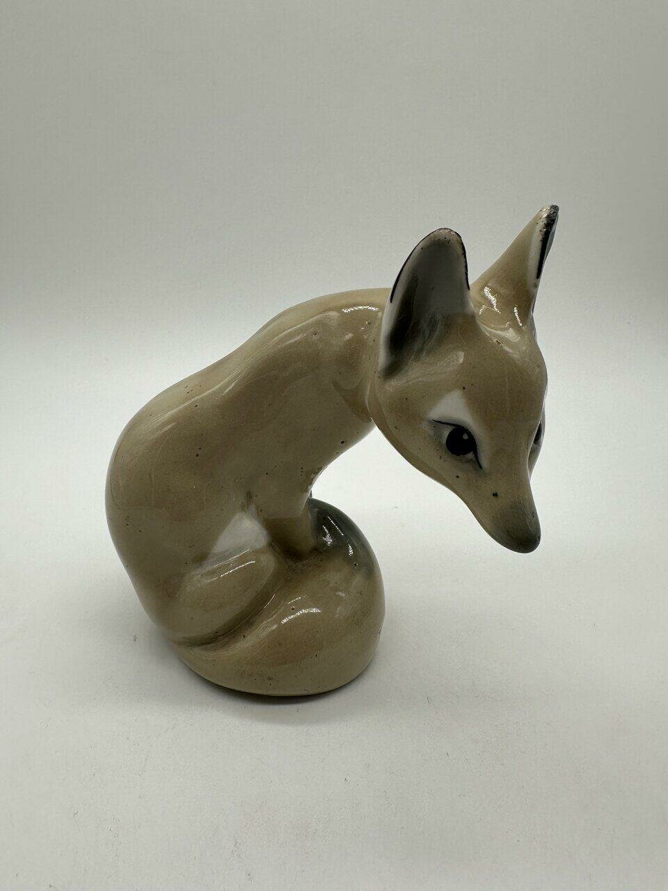 Статуэтка Лиса Артель прогресс Фарфор ссср 70 годы винтажная