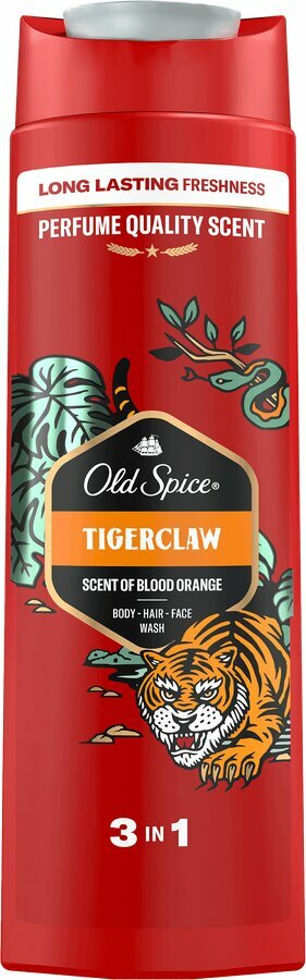 Гель для душа-шампунь мужской OLD SPICE Tigerclaw, 400мл